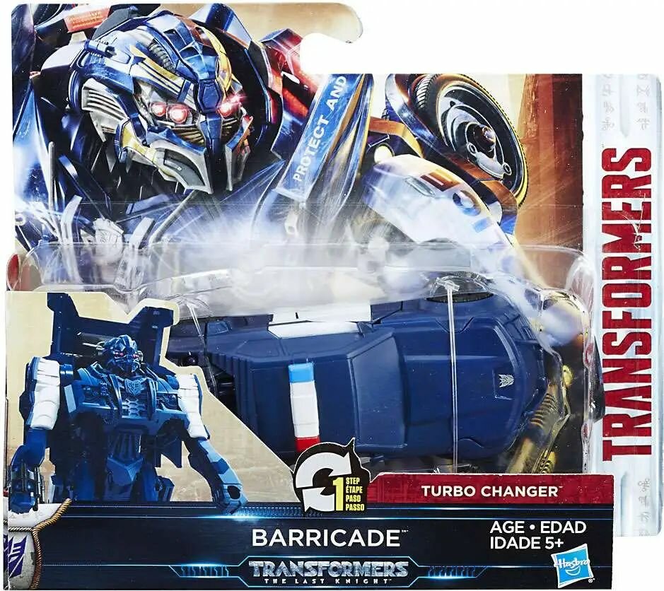 Трансформеры Игрушка хасбро Transformers The Last Knight 1 Step Turbo Changer Barricade Action Figure Mars