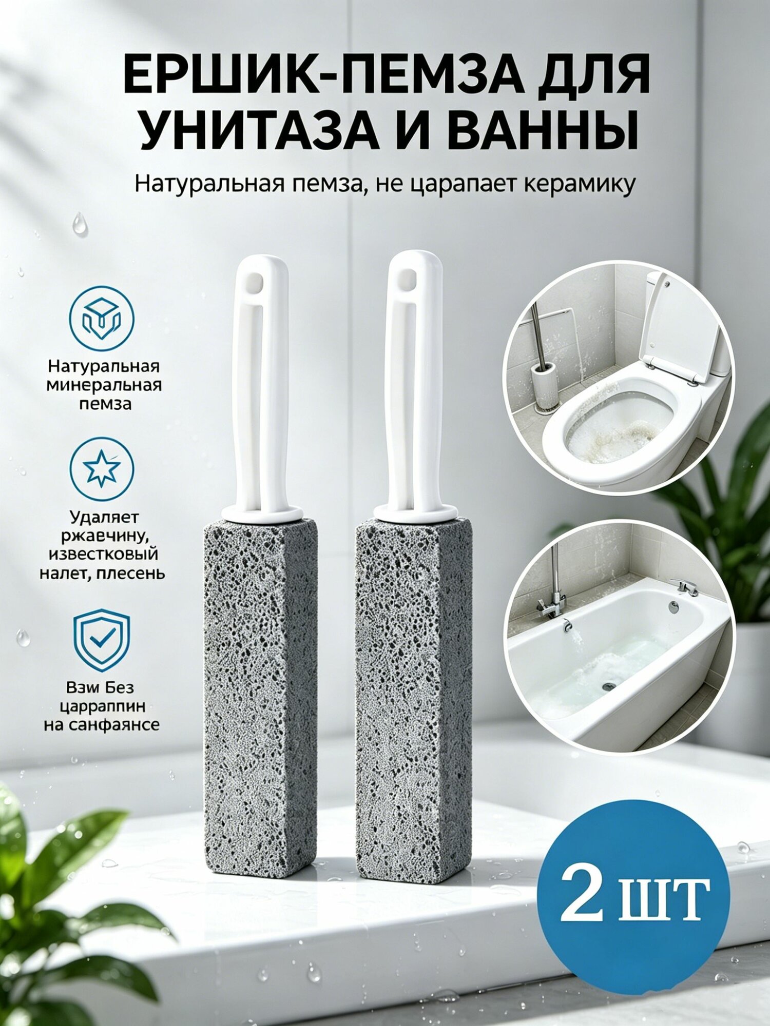 Ершик для унитаза, 2 шт