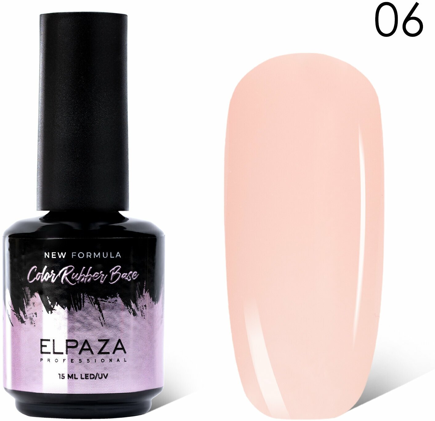 ELPAZA, Камуфлирующая база Rubber Base Natural № 6 (15 мл)