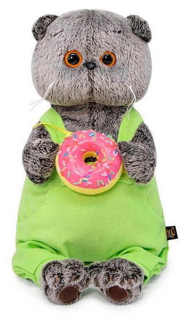 Мягкая игрушка Кот Басик с пончиком 19 см, Budi Basa, Ks19-174