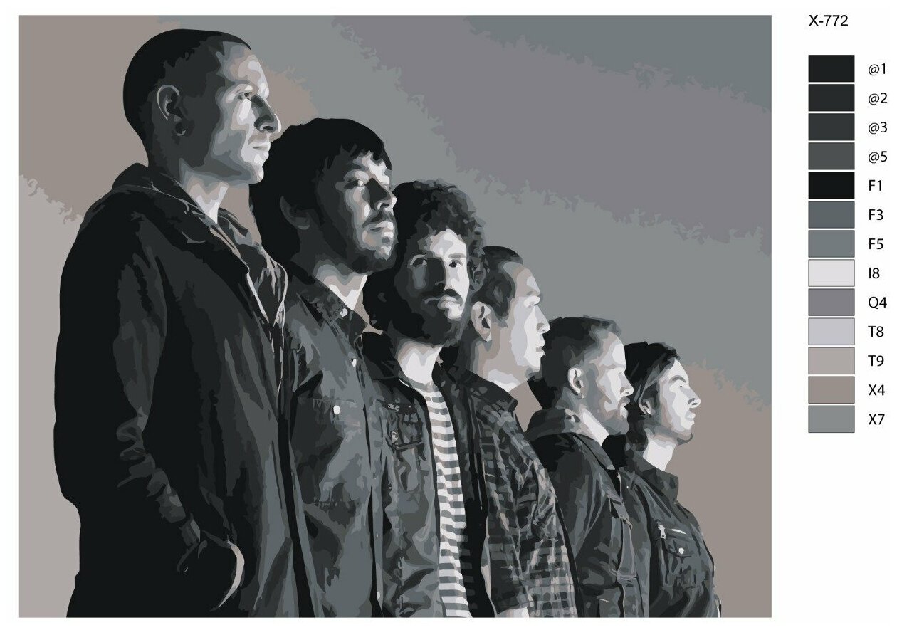 Картина по номерам X-772 "Рок-группа Linkin Park" 40х50