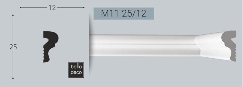 Молдинг BelloDeco М-11 25/12, 1шт (длина 2м)
