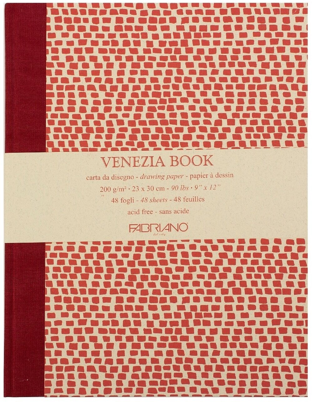 Блокнот для зарисовок Fabriano Venezia Book 200г/м. кв 23*30см мелкозернистая 48 листов портрет