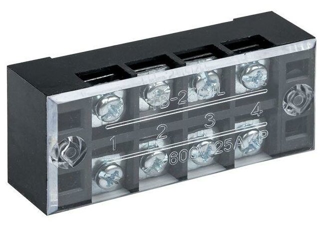 Терминал клеммный до 2.5кв. мм 25А 4 клеммные пары, EKF TB-2504 (1 шт.)