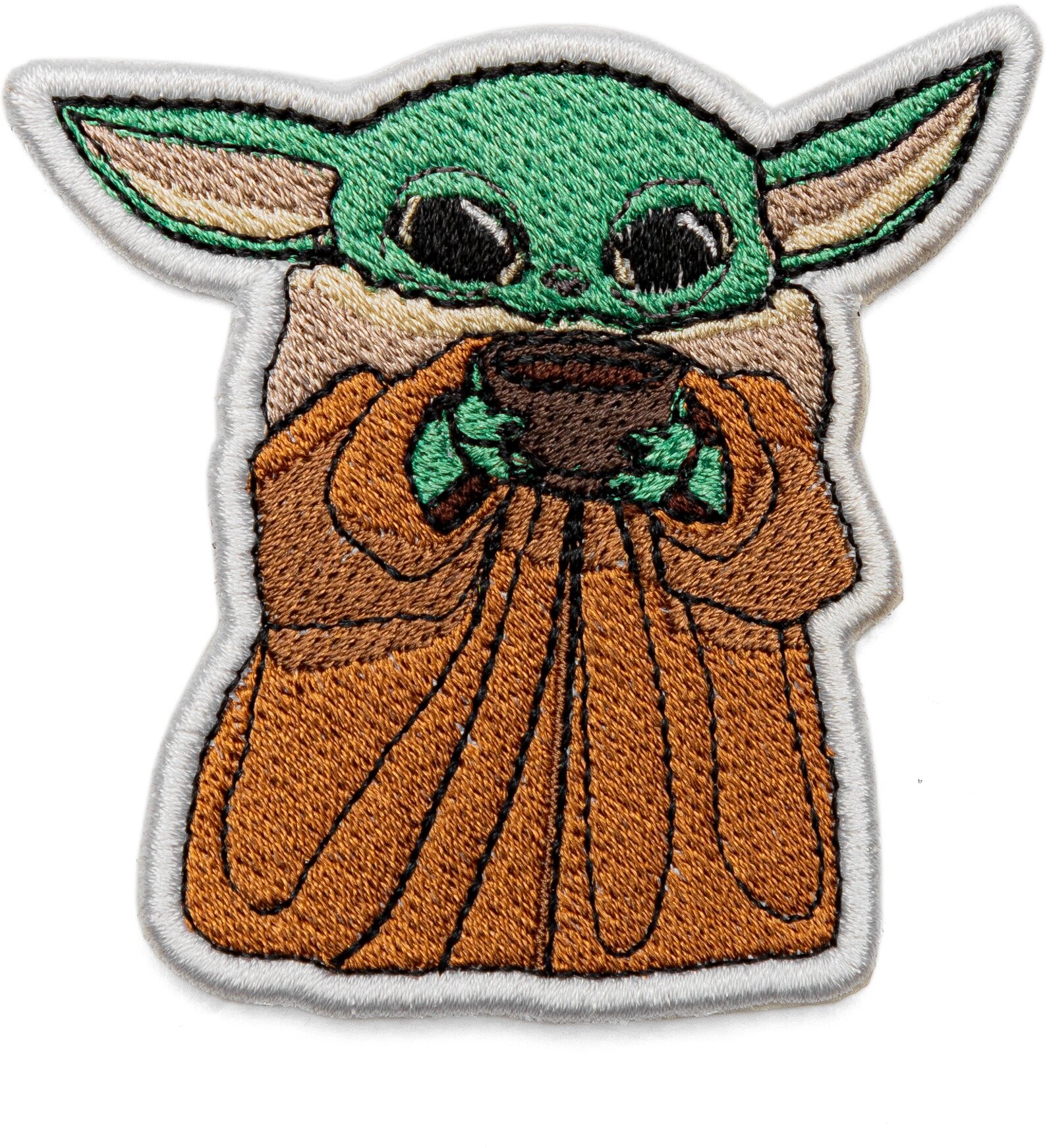 Shevrons Нашивка на одежду, патч, на термоплёнке "Малыш Грогу" 7,1х7,2 см