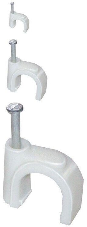 Скоба крепежная круглая 14мм пластик. (уп.20шт), IEK USK11-14-020 (1 упак)