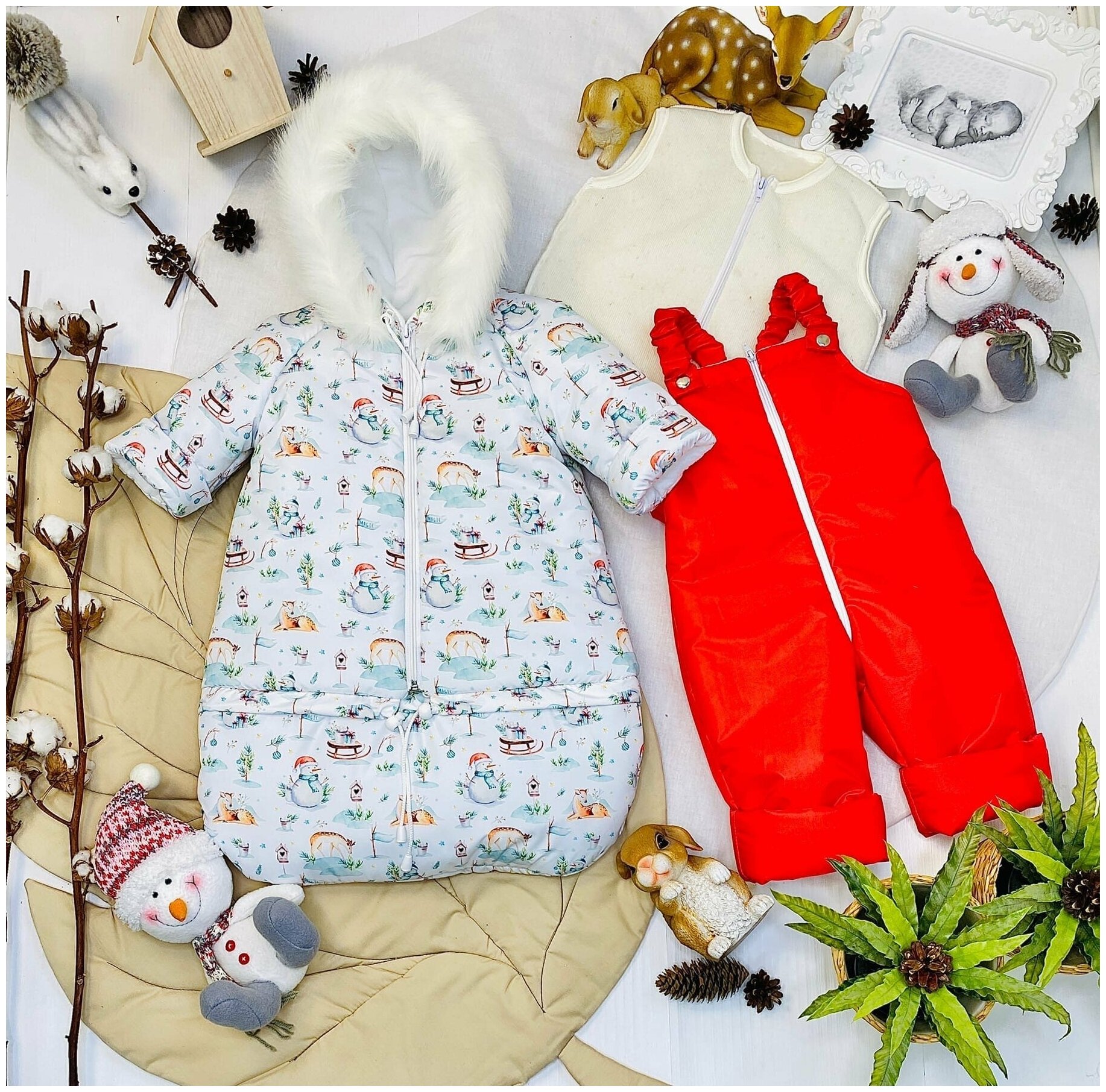 Конверт на выписку ALMeretskaya "Снежок", утеплитель холофайбер