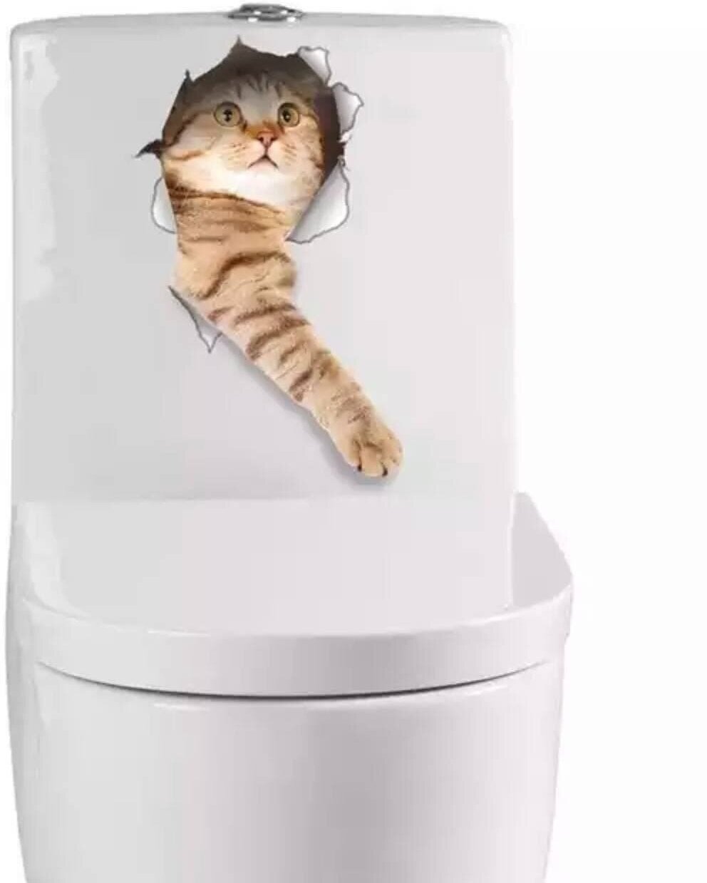 3D наклейка на стену, туалет, унитаз, на крышку туалета с изображением кота из ПВХ, 21см х 30см