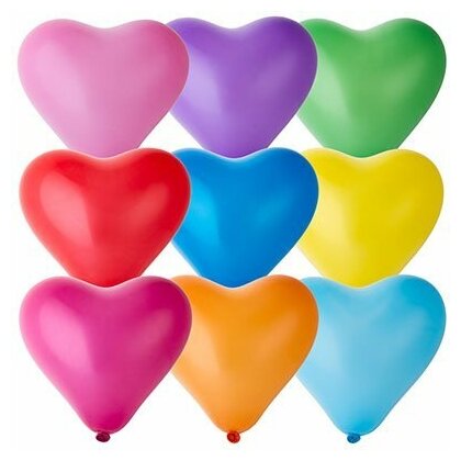 Шар латексный ненадутый Сердце 5" Пастель /Ит 13 см (100 в уп)