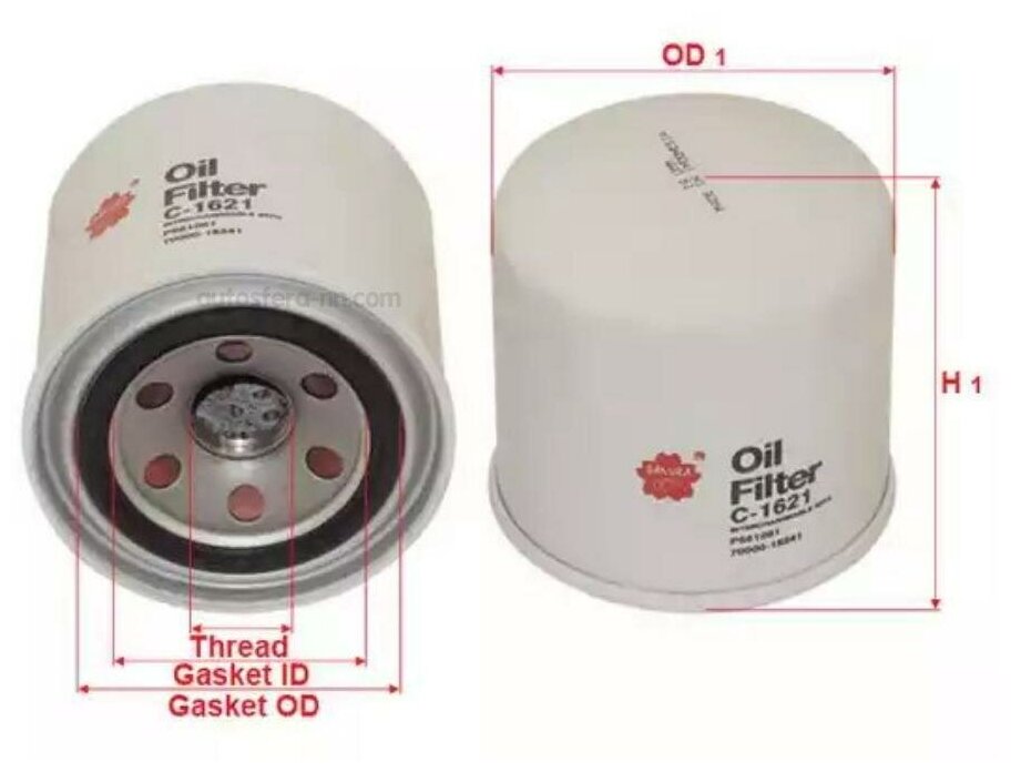 Фильтр масляный Sakura арт. c1621