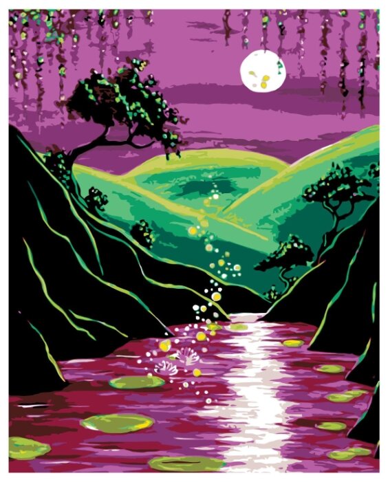 Волшебная ночь Раскраска по номерам на холсте Живопись по номерам