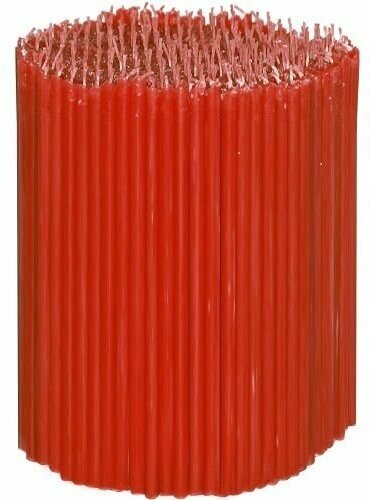 Свечи церковные красные (50% воска) № 100, 2 кг (500 шт. в пачке, размер свечи 165 х 5 мм).