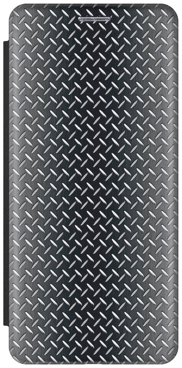 Чехол-книжка на Honor 70, Хонор 70 c принтом "Металлическая пластина" черный