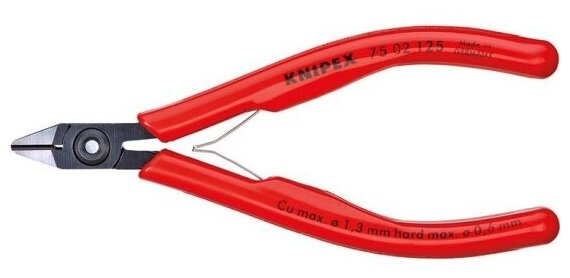 Бокорезы Knipex 7502125, для электроники, вороненые, 125 mm