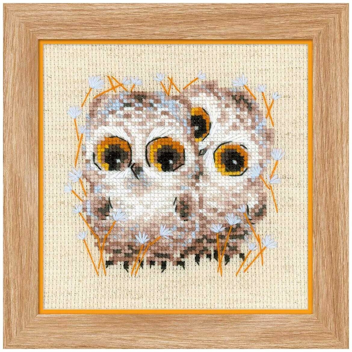 Набор для вышивания крестиком 'Маленькие совята', 13*13 см, Риолис