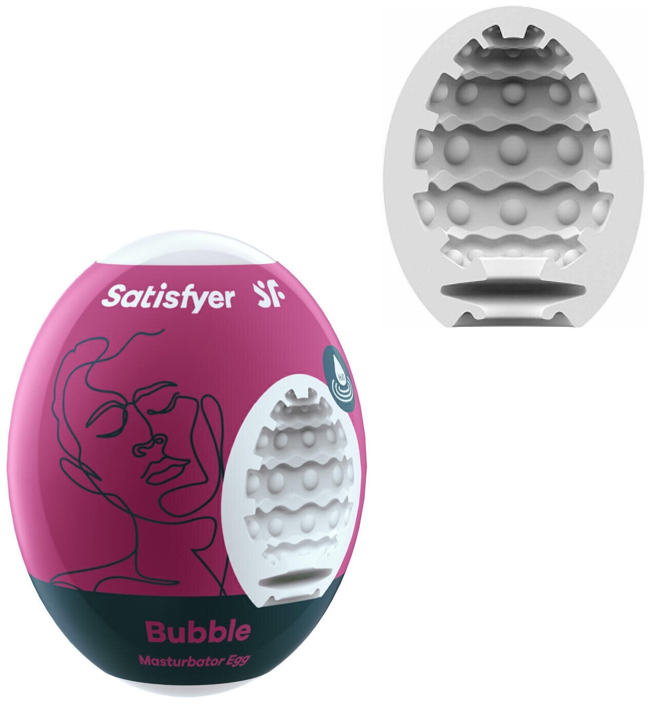 Мастурбатор с самолубрикацией Satisfyer Egg Single Bubble, белый