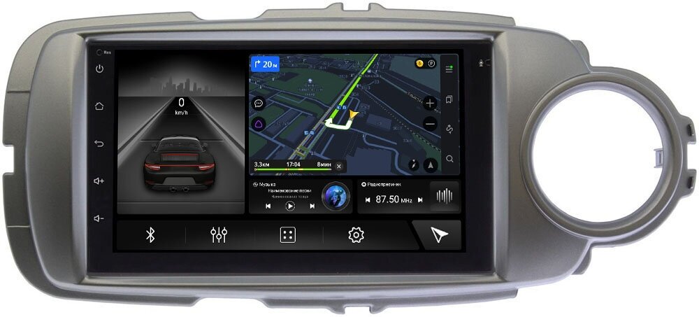 Штатная магнитола Toyota Vitz 3 (XP130) 2010-2014, Yaris 3 2010-2017 (правый и левый руль) Canbox M-Line 9863-RP-TYVT13X-181 Android 10 (4G-SIM, 2/32,