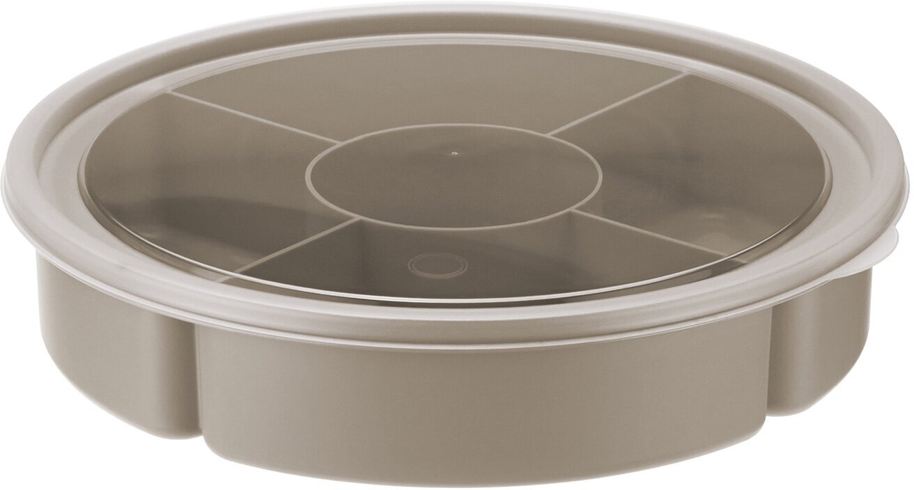 Менажница М 1123 с крышкой 5 секций (4 х 400 мл+220 мл) капучино