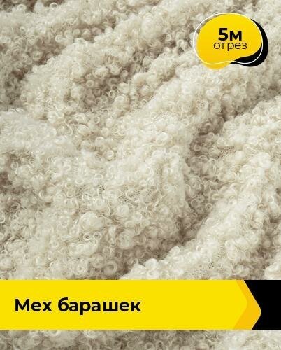 Ткань для шитья и рукоделия Мех "Барашек", отрез 5 м * 165 см, цвет бежевый