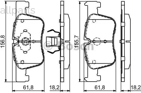 BOSCH 0 986 494 689 Дисковые колодки передние
