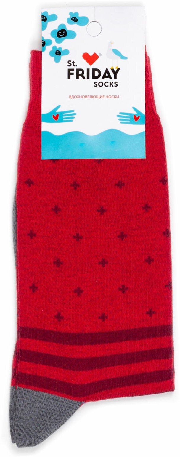 Носки St.Friday Casual - Крестики и полоски красные