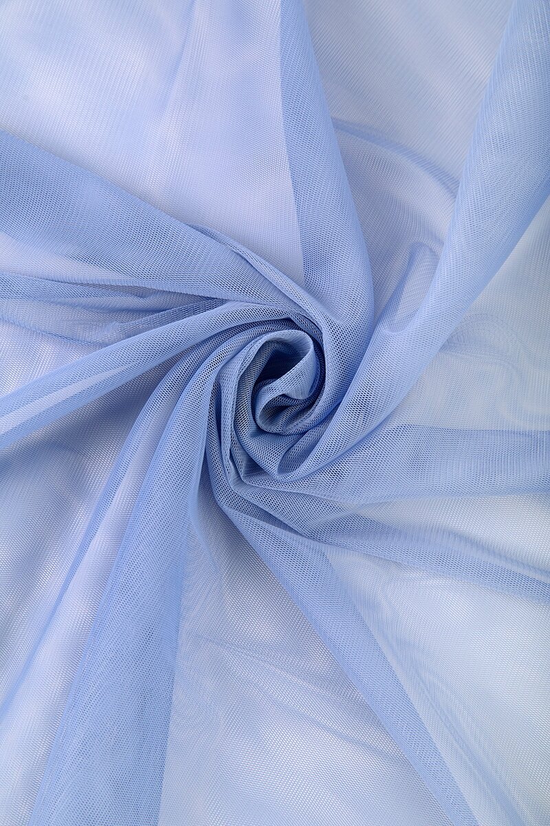FTS-SM-CW97 Сетка эластичная мягкая ткань фатин 40 г/м² 100x150 см 100% полиэстер голубой
