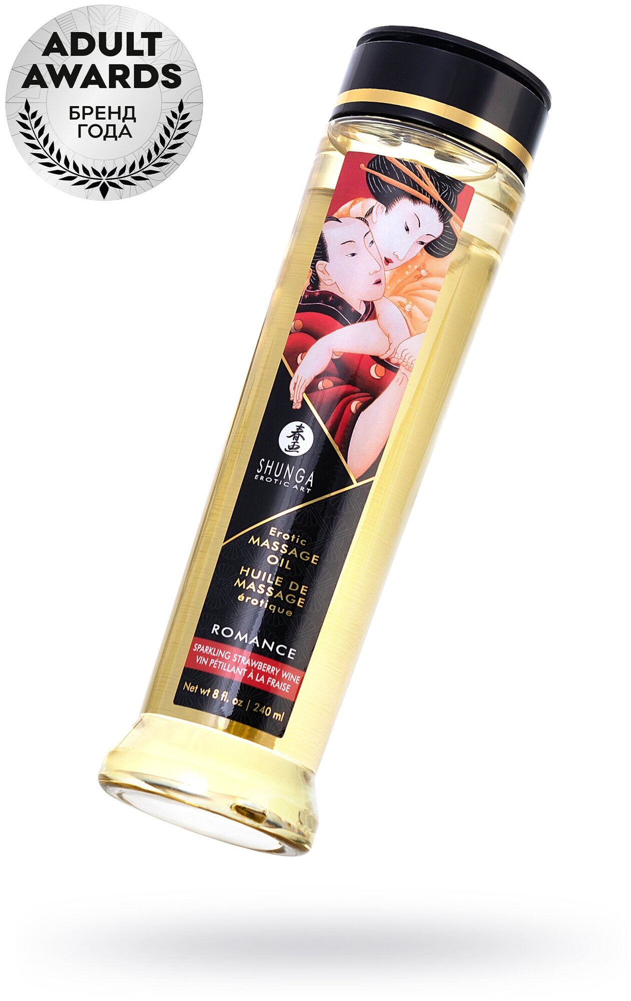 Масло массажное для тела SHUNGA Erotic Massage Oil Шампанское и клубника, 240 мл