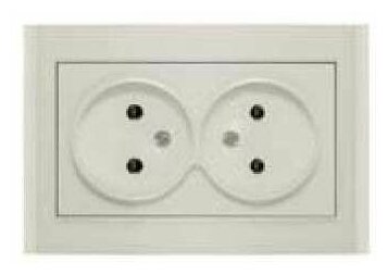 Розетка 2-м СП Бриллиант 16А IP20 без заземл. сл. кость UNIVersal 7948738