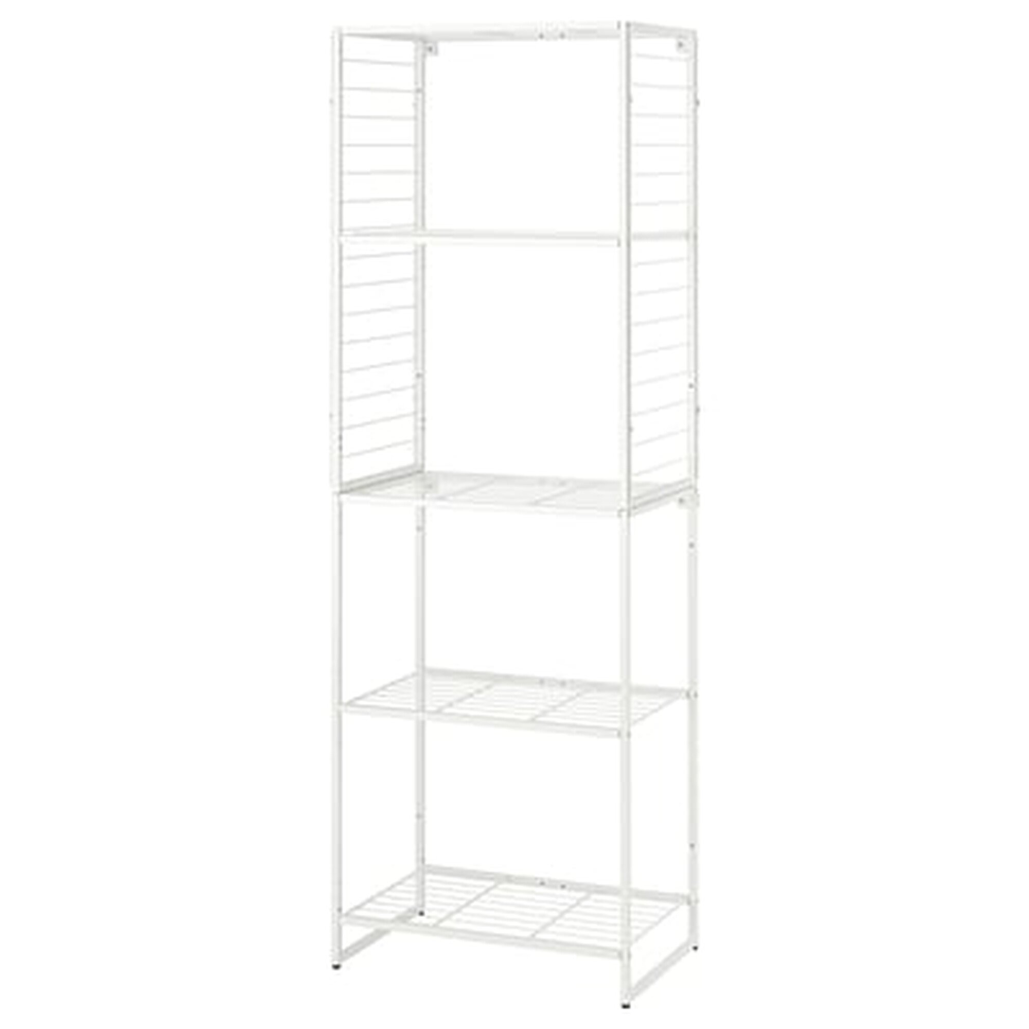 Решетчатая полка IKEA JOSTEIN для помещений/улицы/белая проволока, 62x40x180 см, 494.372.55