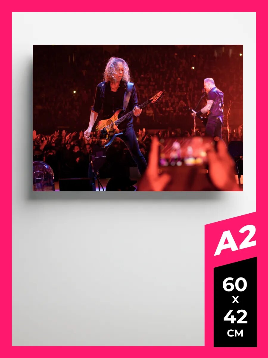 Постер Metallica плакат Металлика 28 A2, матовая фотобумага премиум качества
