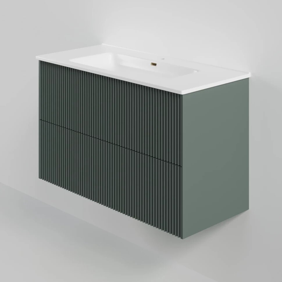 Тумба под раковину La Fenice Terra Twin FNC-01-TER-G-100-2 99,6 см, подвесная, серо-зеленый матовый