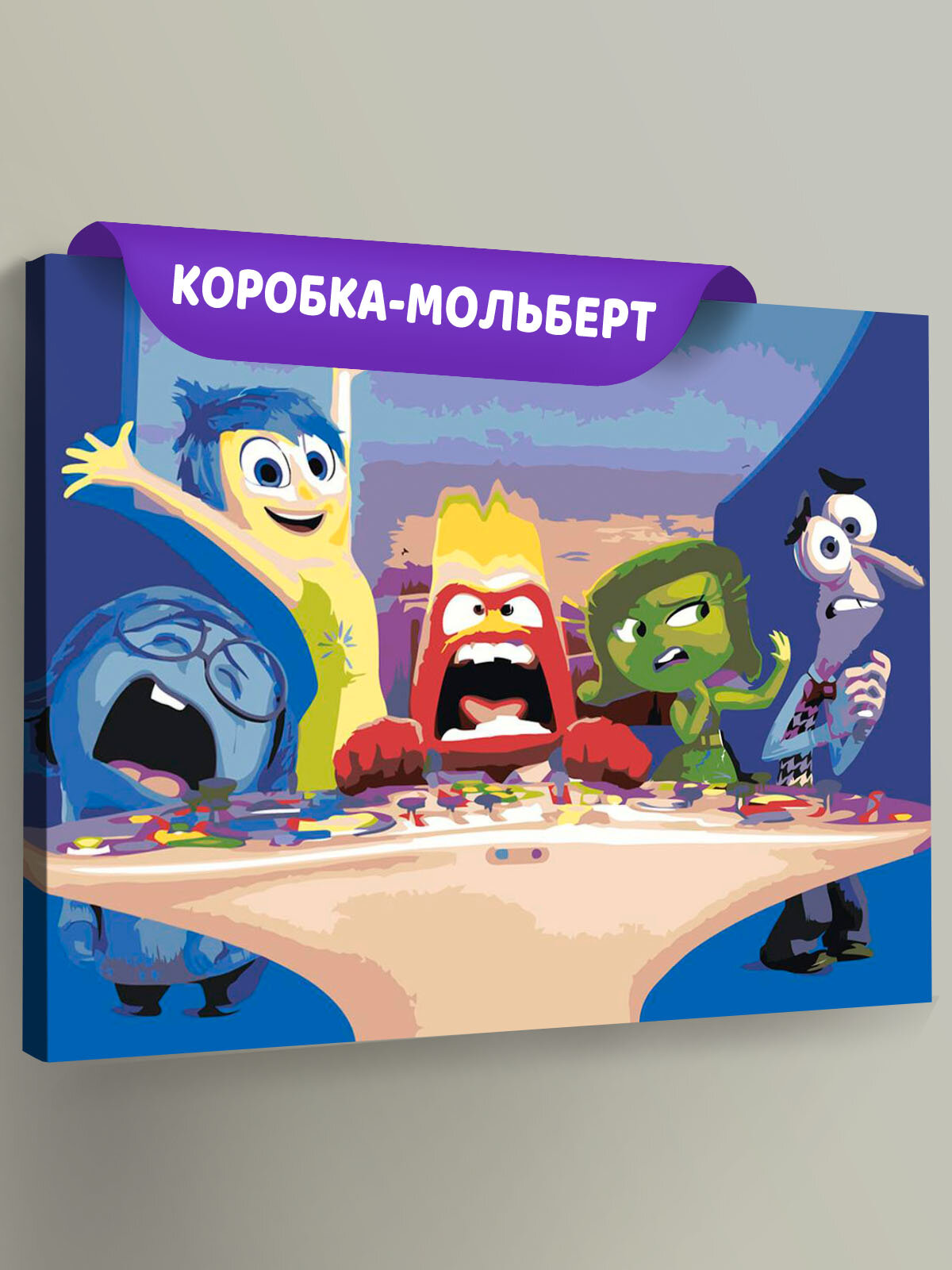 Картина по номерам на холсте с подрамником "Головоломка 2: Герои, мультики" Раскраска 40x50 см, Детские