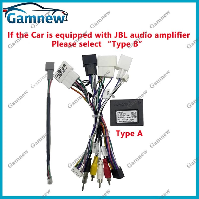 Автомобильный радиокабель, разъем жгута проводов, адаптер CANBus для Toyota Camry C-HR Corolla Yaris Sienna Prado с аудиоусилителем JBL