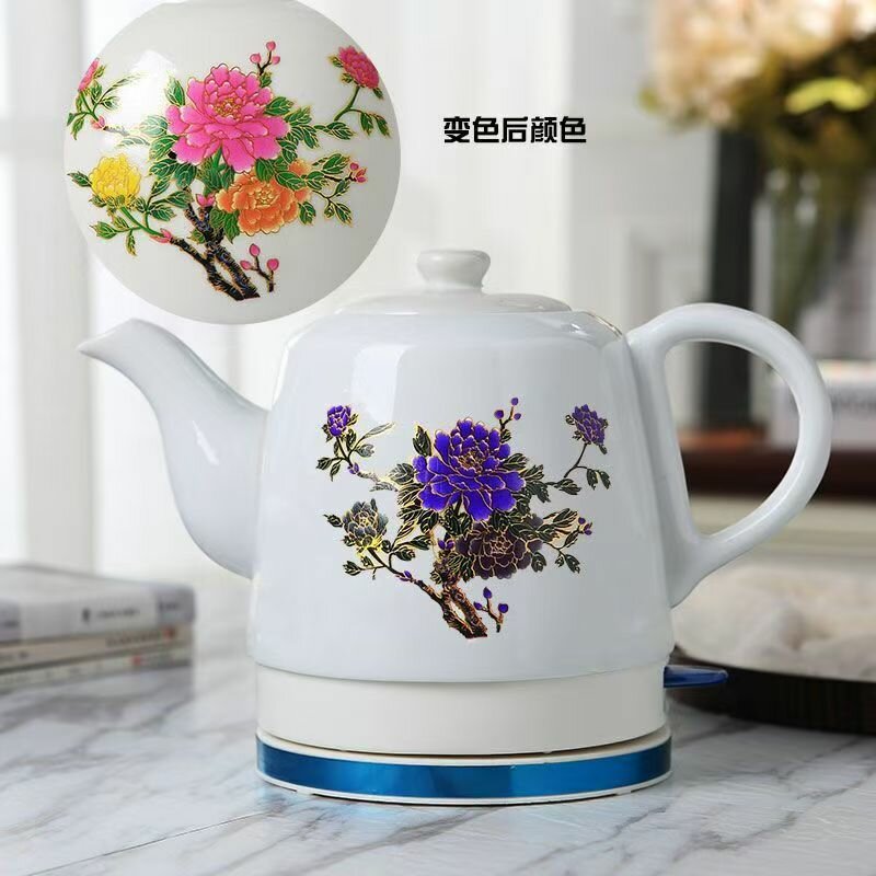 Керамический электрический чайник большого объема с защитой от сухого нагрева DRSH123, кремовый, 1,2 л