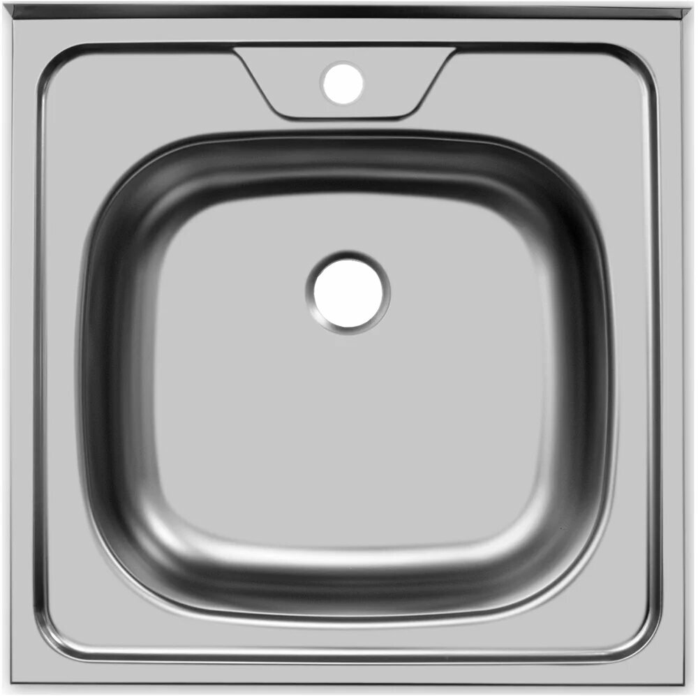 Мойка кухонная Ukinox Стандарт STD500.500 ---4C 0C- металлическая, 50x50, мойка для кухни, квадратная, матовая, российская