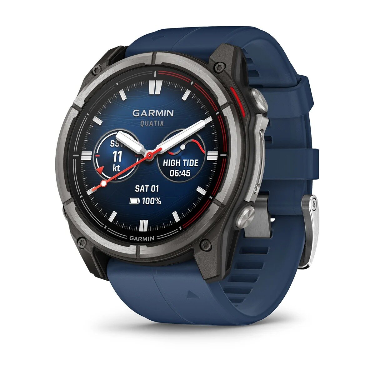 Умные часы Garmin Quatix 8 47 мм Amoled Sapphire Titanium Grey with Blue Band 010-02904-51