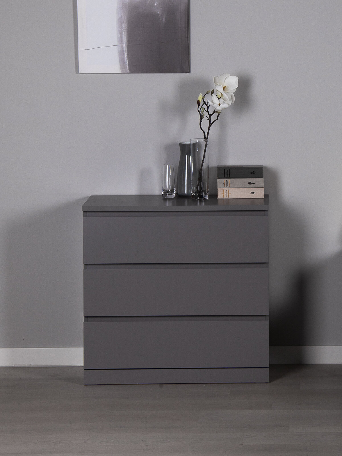 Комод для одежды с ящиками, 80х40х78 см, эмаль, серый Гуд Лакк Варма