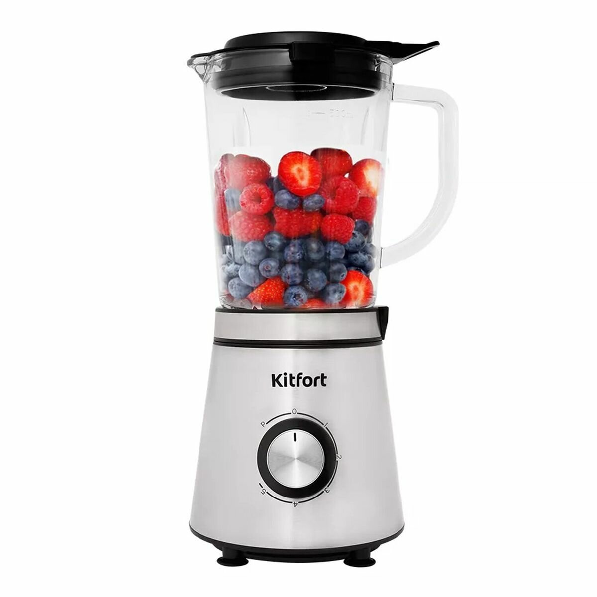 Блендер стационарный KITFORT КТ-3021, 1000 Вт, 5 скоростей, чаша 1,5 л, металл, черный/серебристый (КТ-3021)
