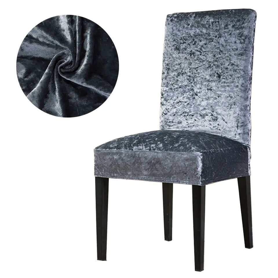 Бархатные чехлы на стулья Homesick Low-backed 40-48cm, Dark gray