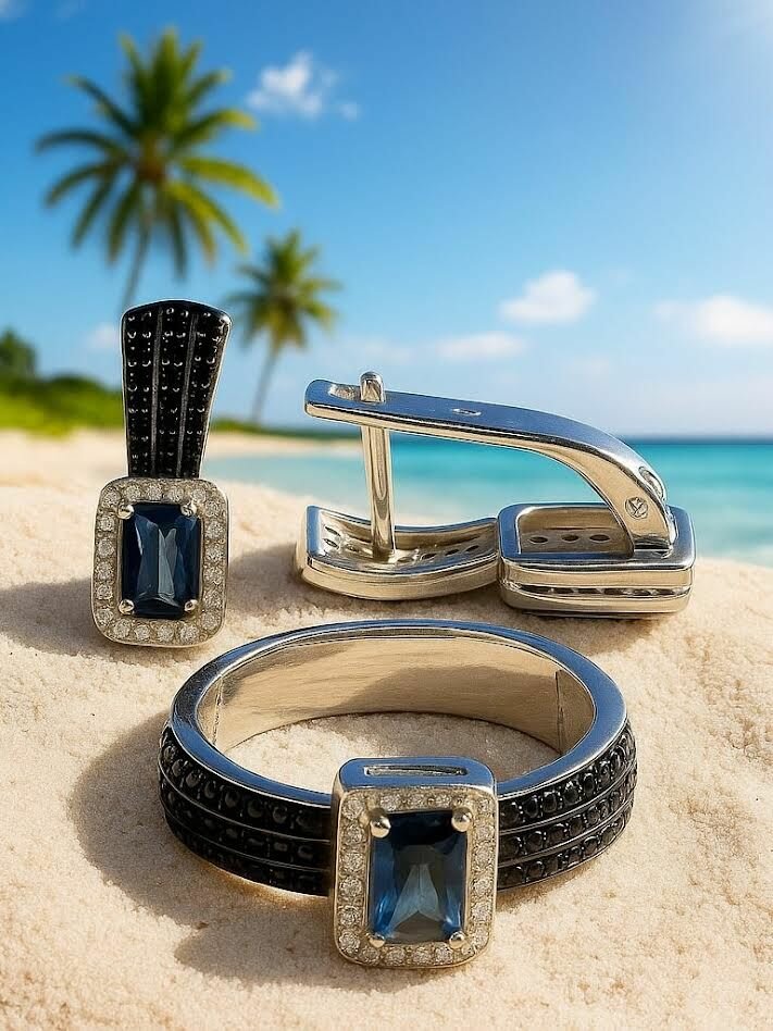 Ювелирный комплект, серебро, 925 проба