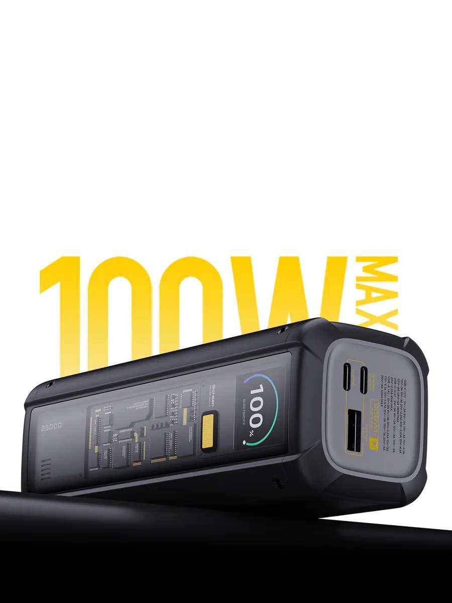 Внешний аккумулятор 212W HyperCharge Power Bank GL, 25000mAh, черный