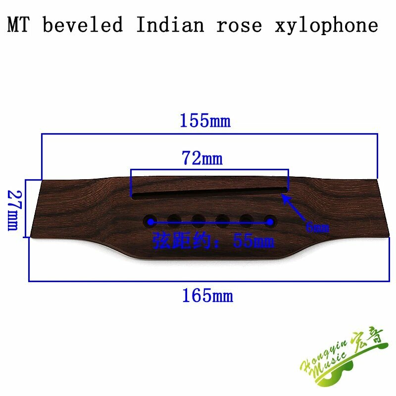 Бридж для акустической гитары на 6-струнный стиль Martin, черное дерево, роза, венге, много материалов Коричневый, G0446