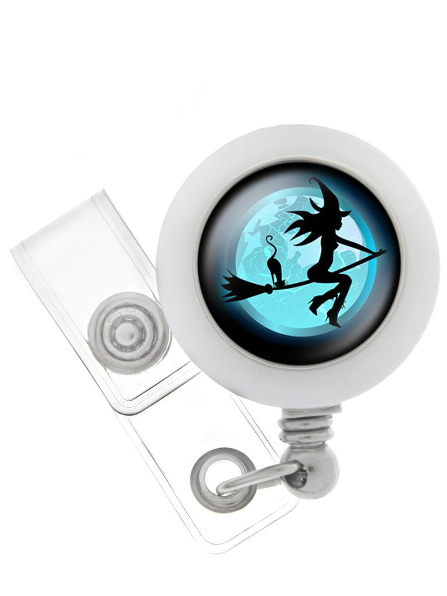 Держатель TINA BOLOTINA , для бейджа, с ретрактором, серебристый, ведьма