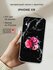 Чехол на Apple iPhone XR / Айфон XR с принтом "Букет на черном мраморе"