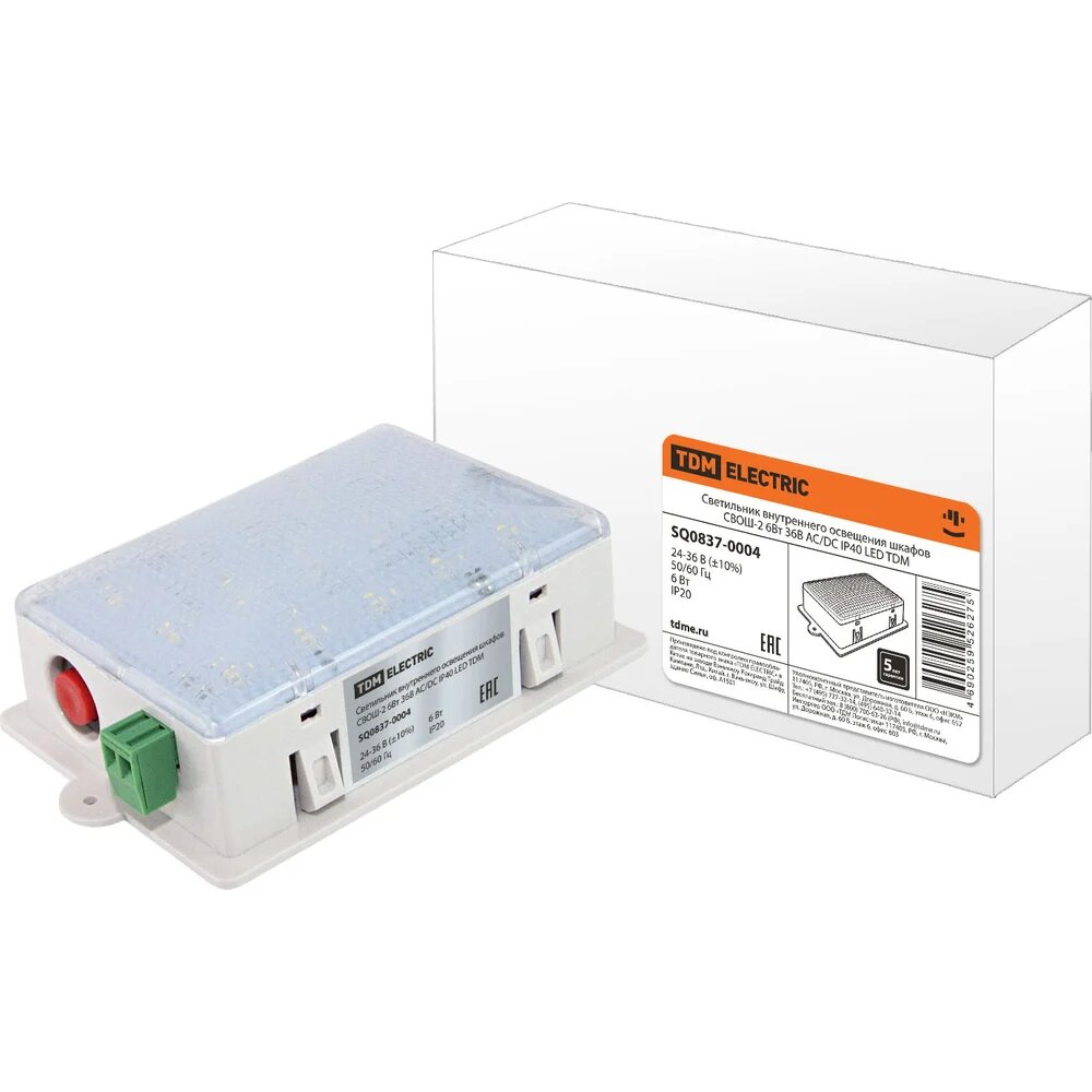 TDM ELECTRIC Светильник внутреннего освещения шкафов СВОШ-2 6Вт 36В AC/DC IP40 LED SQ0837-0004