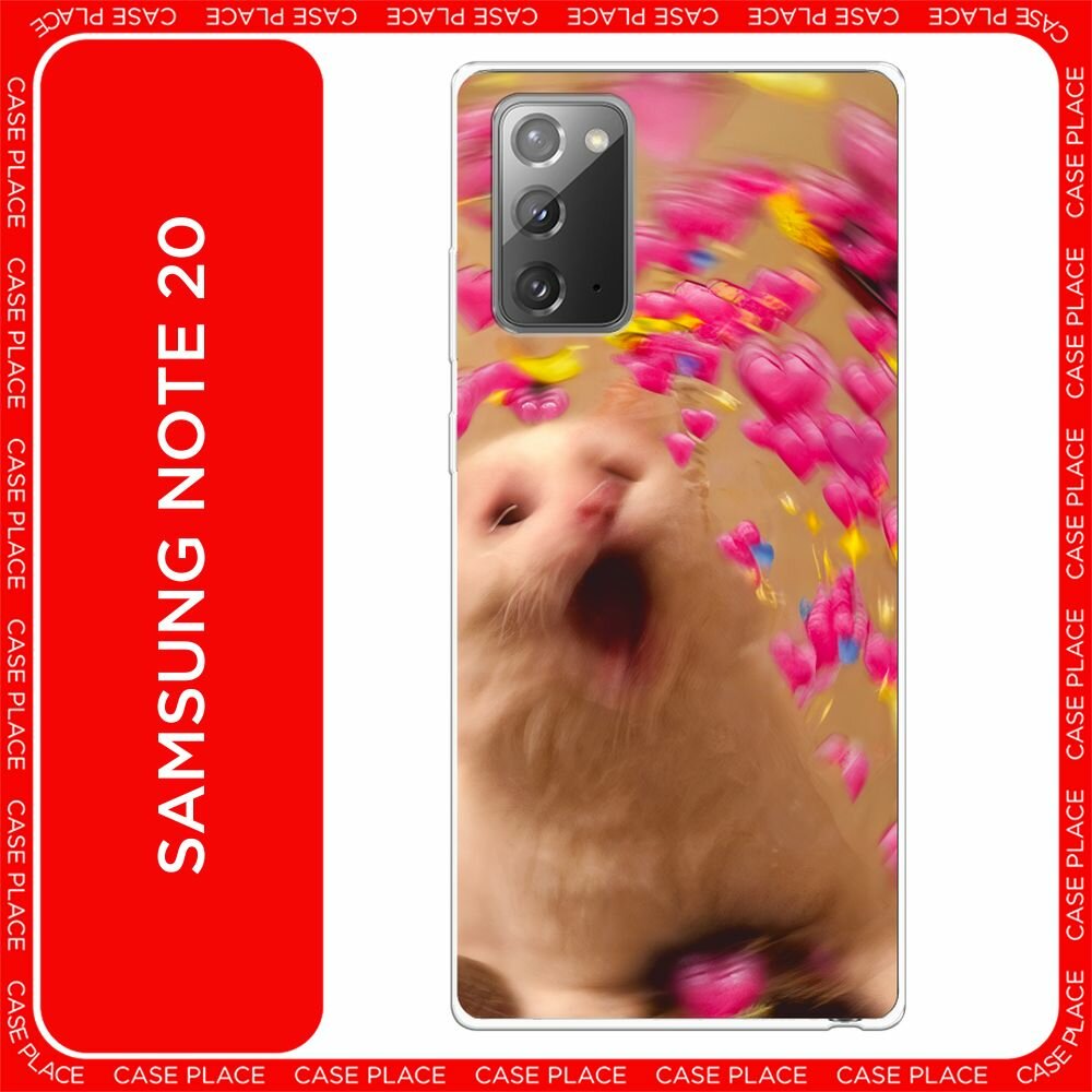 Чехол на Samsung Galaxy Note 20 / Самсунг Галакси Ноут 20 с принтом "Любвеобильный котик - 14 февраля"