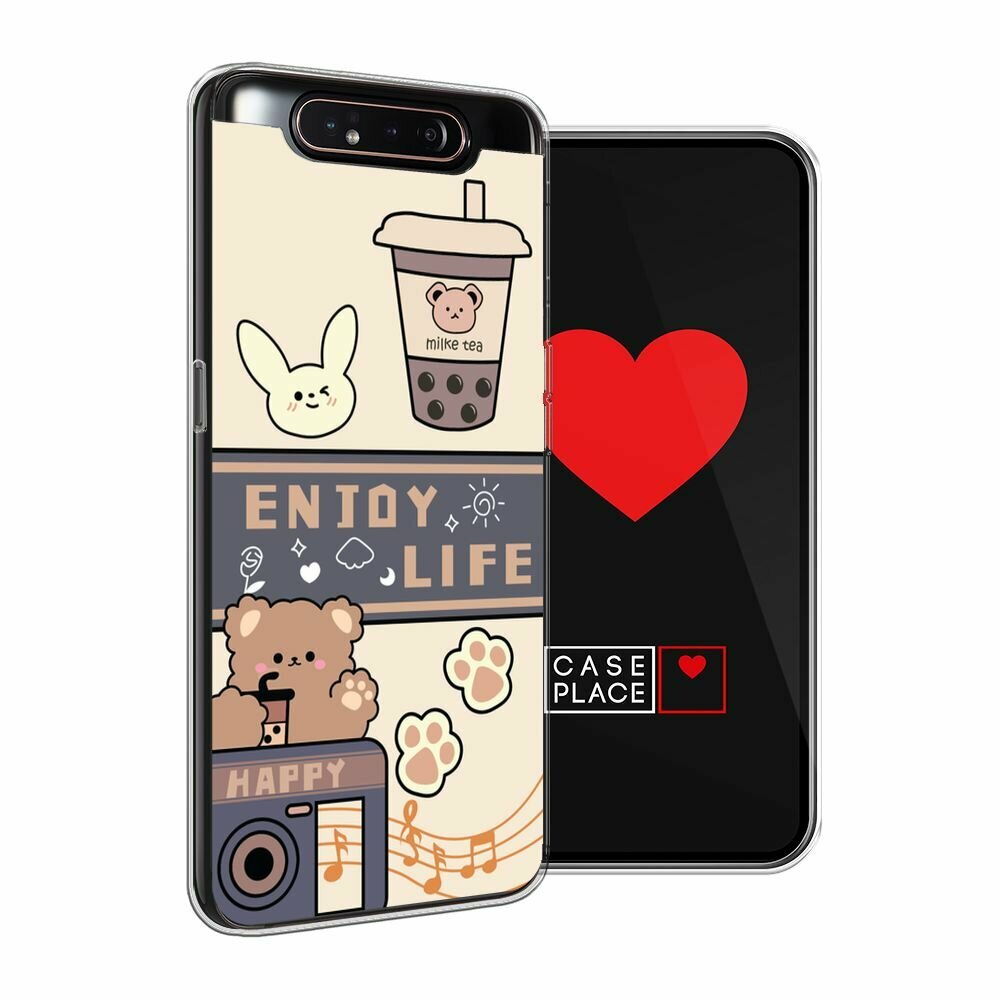 Чехол на Samsung Galaxy A80 / Самсунг Гэлакси A80 с принтом "Enjoy life 1" — фото 1