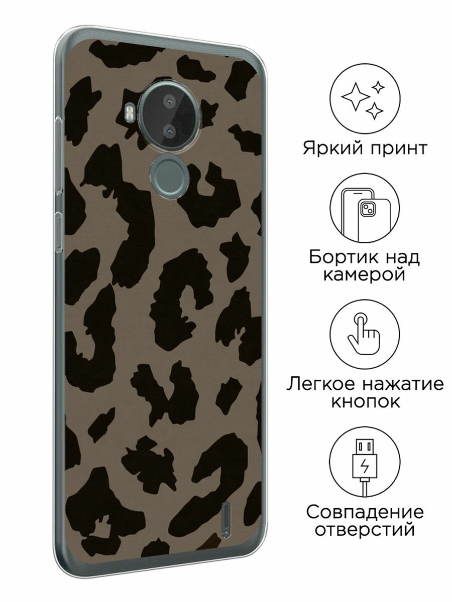 Чехол на Nokia C30 / Нокия C30 с принтом "Леопардовые пятна паттерн 1" — фото 1