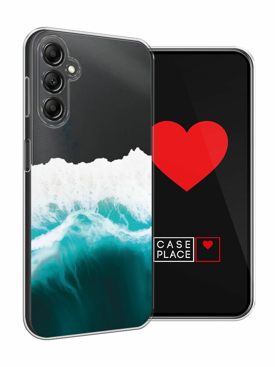 Чехол на Samsung Galaxy A15 / Самсунг А15 с принтом "Большая волна", прозрачный — фото 1
