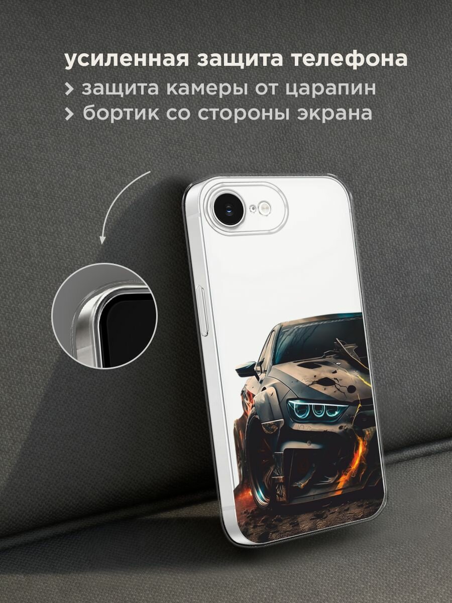 Чехол на Apple iPhone 16e/17e / Айфон 16е/17e с принтом "На износ", прозрачный — фото 1